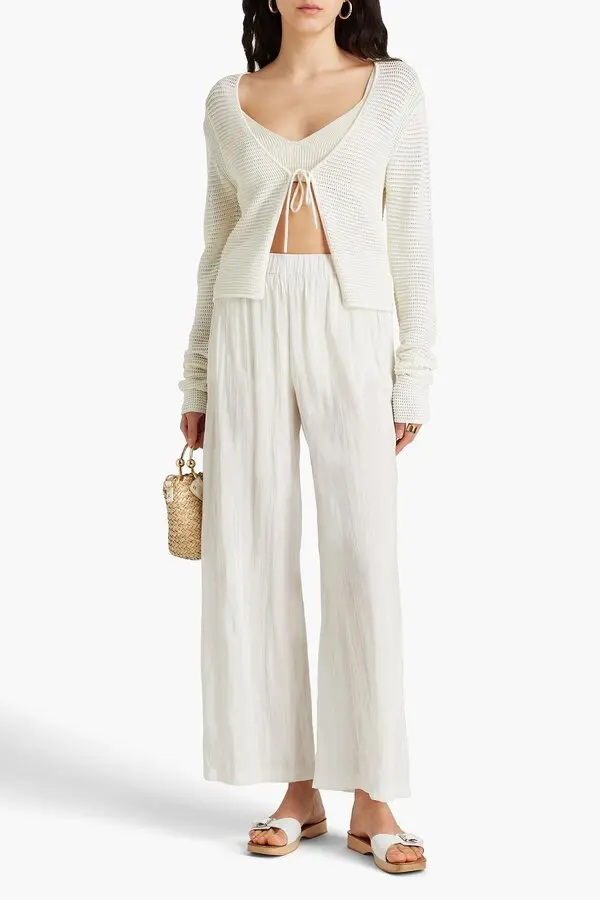 Solid & Striped The Milly Crinkled Wide-leg Pants