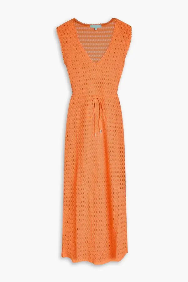 Melissa Odabash Anna Crocheted Midi Dress - Orange