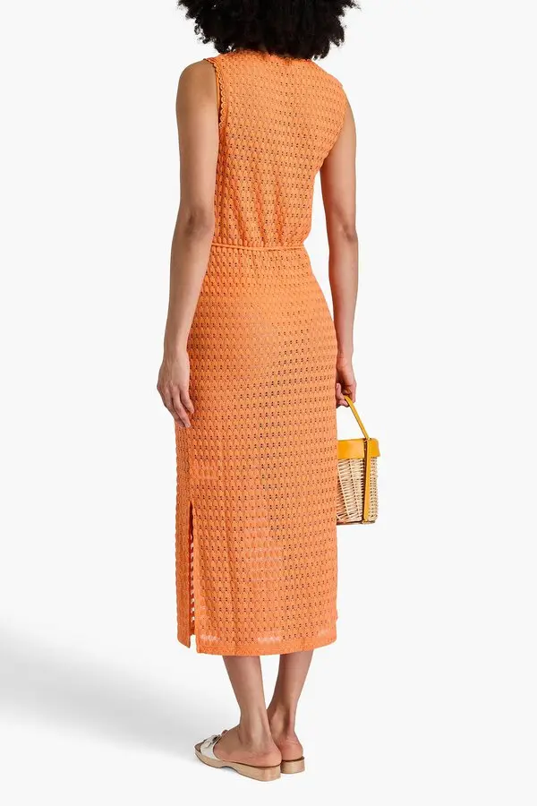 Melissa Odabash Anna Crocheted Midi Dress - Orange