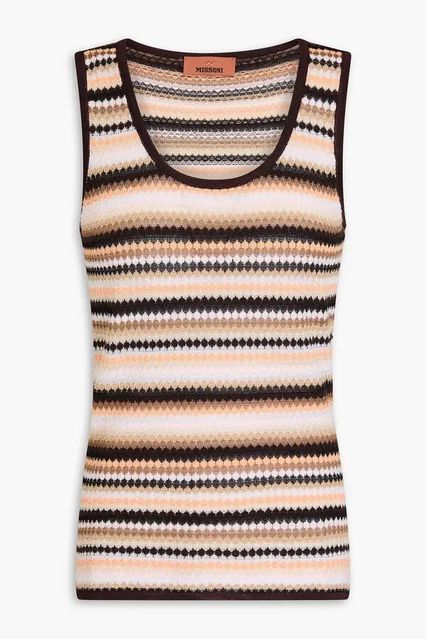 Missoni Striped Crochet-knit Tank - Neutral