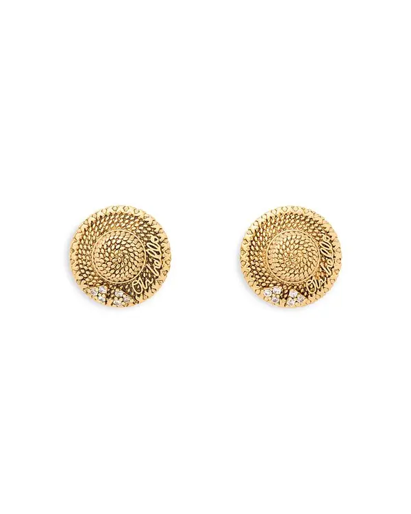Kate Spade New York Straw Hat Stud Earrings - Gold