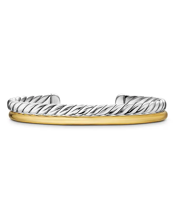 David Yurman Dy Mercer Two Row Cuff Bracelet - Silver/gold
