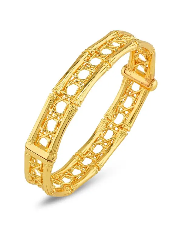 CAPUCINE DE WULF Veranda Caning Bangle Bracelet In 18k Plated