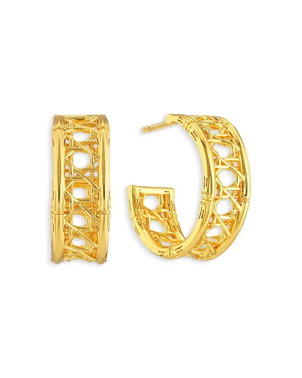 CAPUCINE DE WULF Veranda Caning Hoop Earrings - Gold