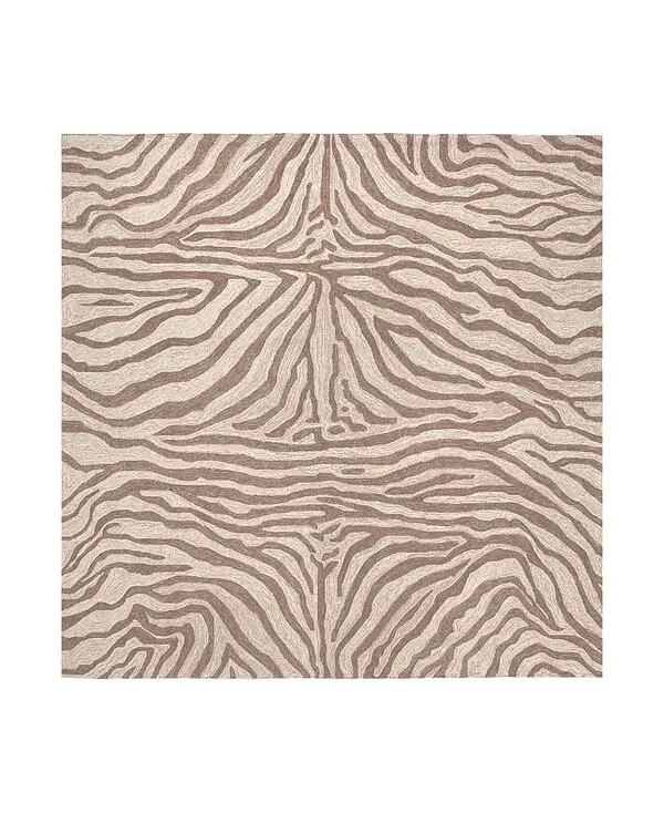 LIORA MANNE Ravella Zebra Square Area Rug, 8' X 8 - Brown