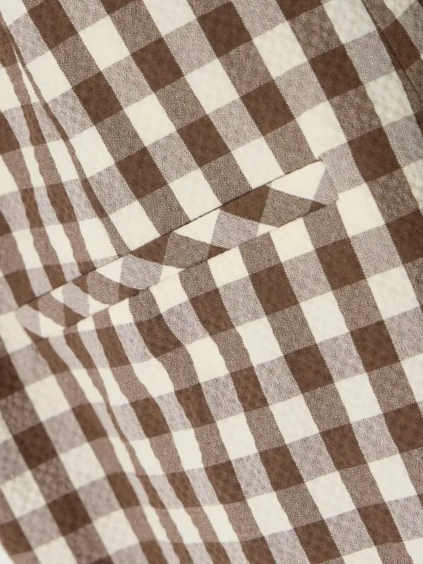 Veronica Beard Haina Gingham Cotton-blend Seersucker Shorts