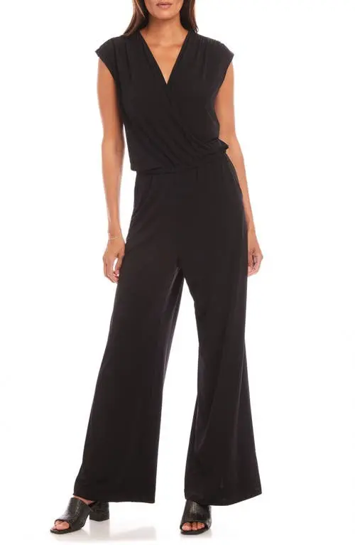 Karen Kane Travel Jersey Sleeveless Jumpsuit - Black/black