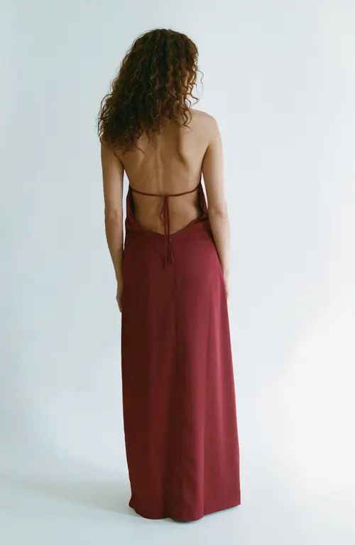 ALL MY LOVE Lydia Maxi Dress Halterneck - Cherry