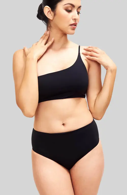 SAUIPE Serena One Shoulder Bikini Top - Black