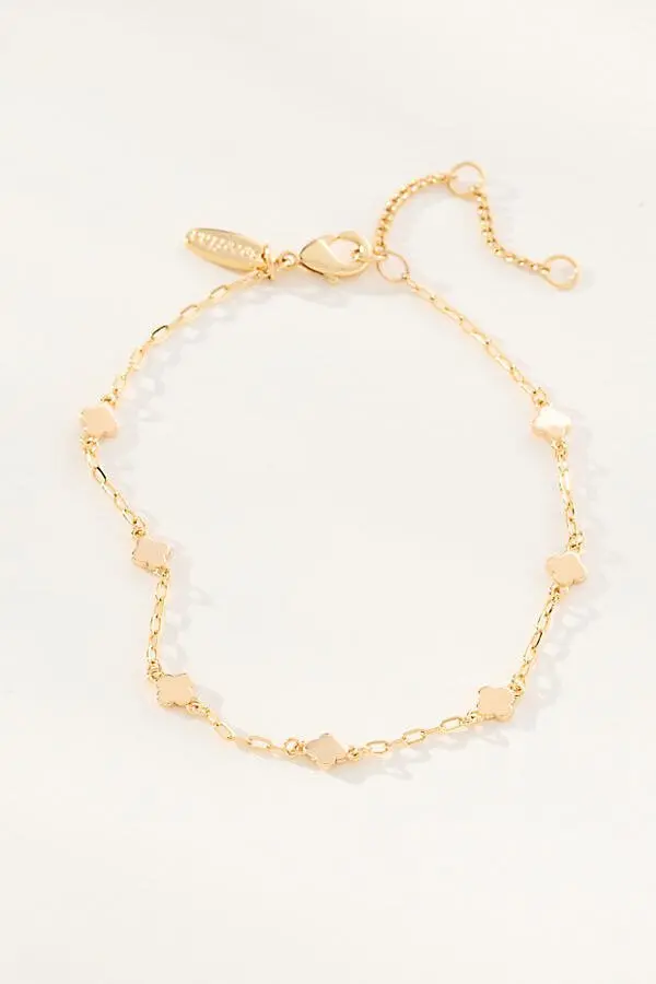 Anthropologie Clover Chain Wrap Bracelet - Gold