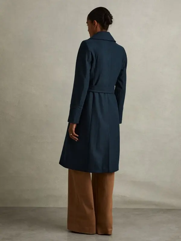 REISS Rae Petite Wool-blend Double-breasted Coat With Cashmere