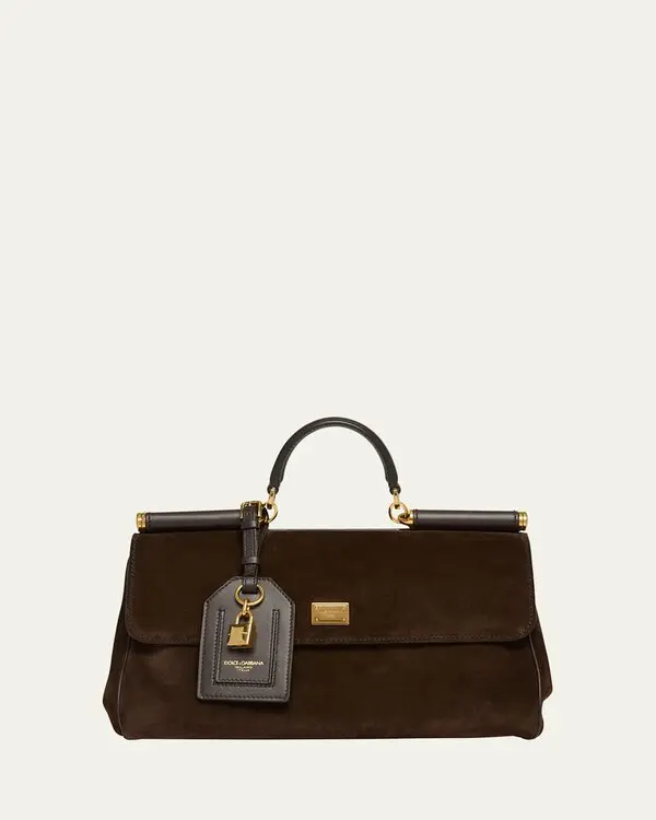 Dolce & Gabbana My Sicily Suede And Leather Top-handle Bag