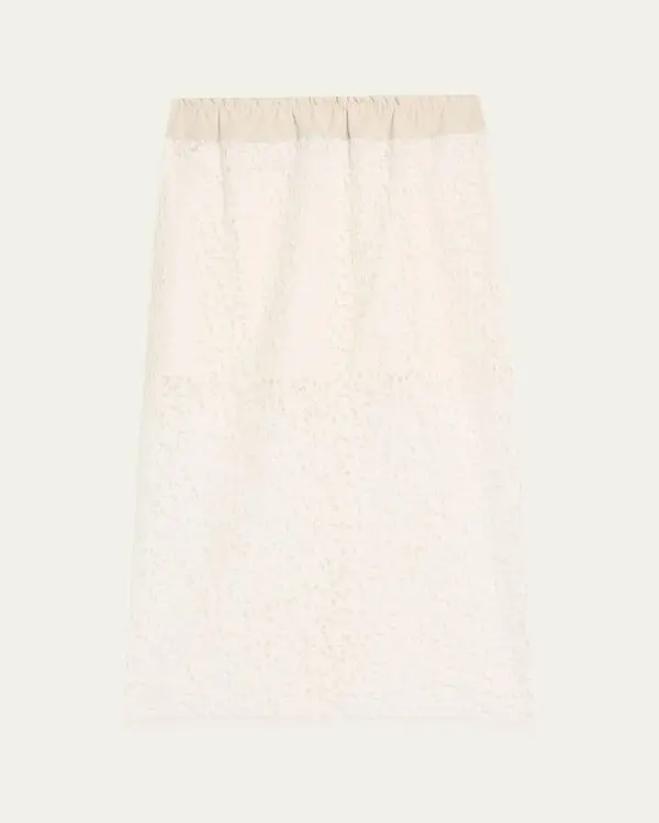 Maria Mcmanus Lace Ruched Pencil Skirt - White