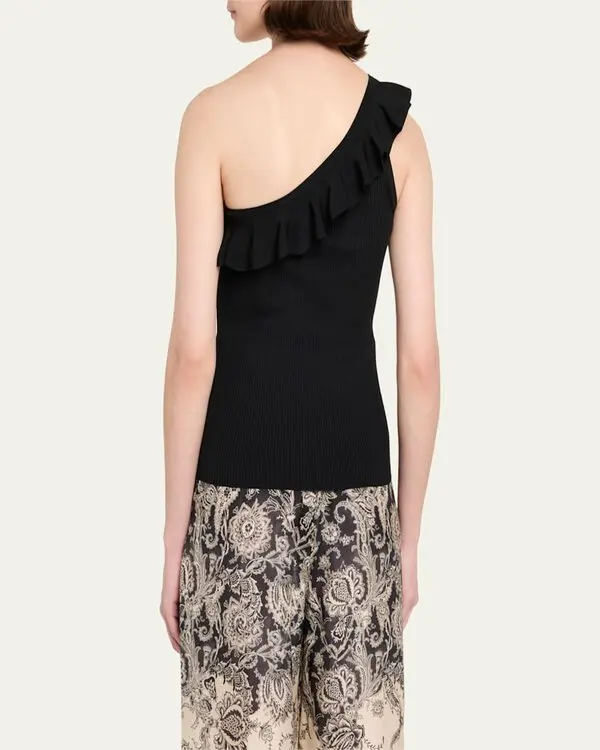 Zimmermann Rhiannon Frill Asymmetric Tank Top