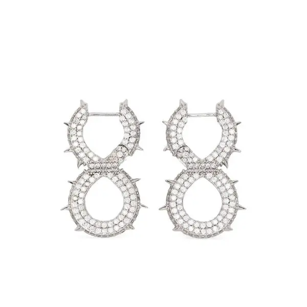 DARKAI Spiked Hoop Earrings - Silver