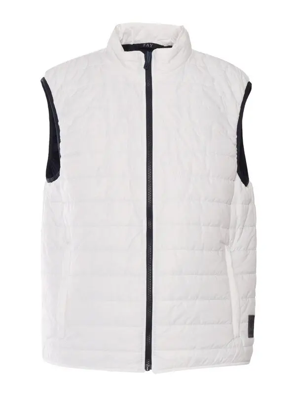 FAY Padded Zip Vest - White