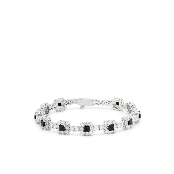 DARKAI Engraved Logo Crystal Link Bracelet - Silver/black