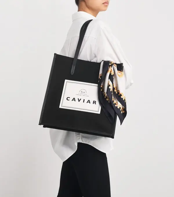 Harrods Cotton Caviar Condiments Shopper Bag