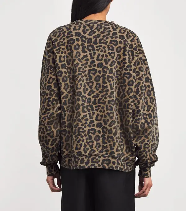 ANINE BING Leopard Print Miles Sweatshirt - Brown
