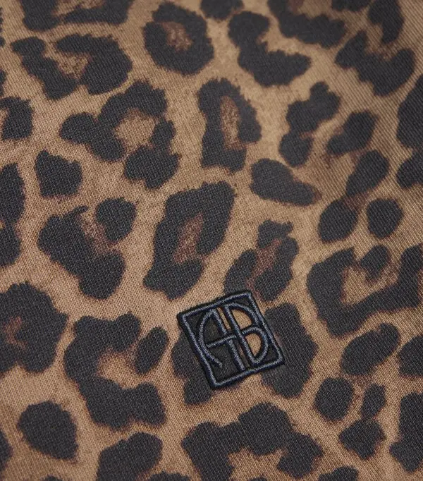 ANINE BING Leopard Print Miles Sweatshirt - Brown