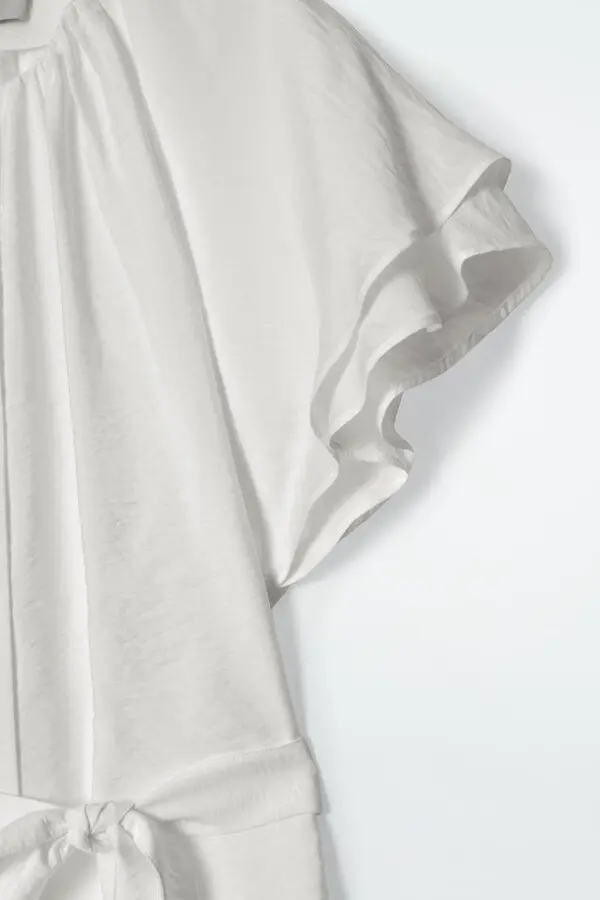 Cos Layered Belted Blouse - Beige