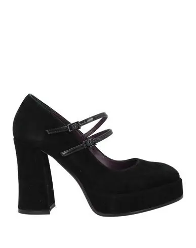 APEPAZZA Suede Mary Jane Pumps With Buckle Fastening And Geometric Heel