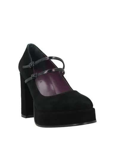 APEPAZZA Suede Mary Jane Pumps With Buckle Fastening And Geometric Heel