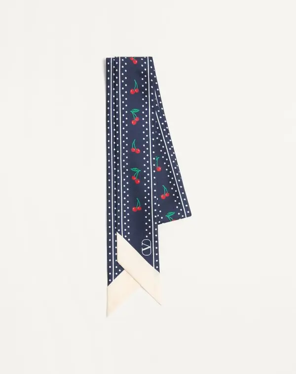 Valentino Garavani Cherryfic Bandeau Scarf - Blue/red