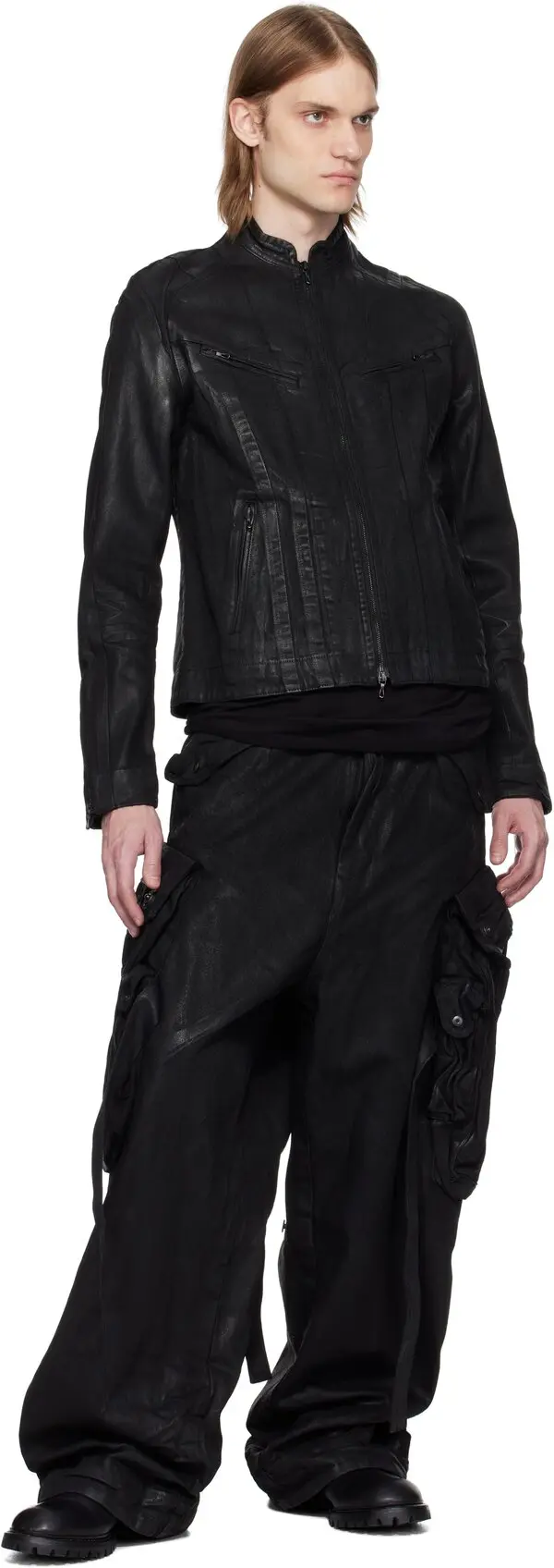 Julius Seamed Riders Denim Jacket In Black - 22% Off | Editorialist