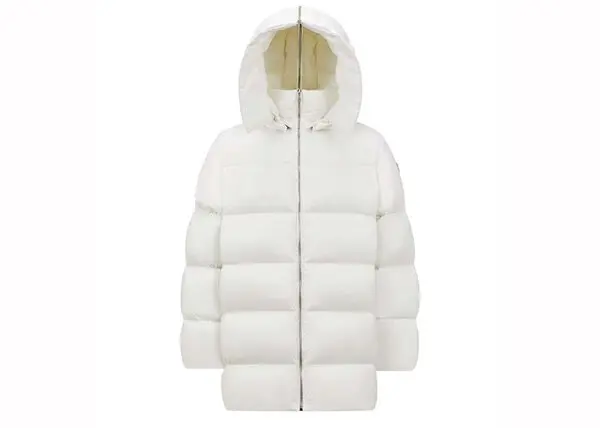 Rick Owens X Moncler Woven Hooded Cyclopic Coat - Milk