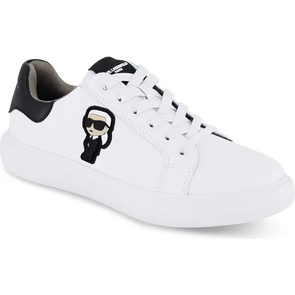 Karl Lagerfeld Paris Karl Lagerfeld Patch Leather Sneakers - White