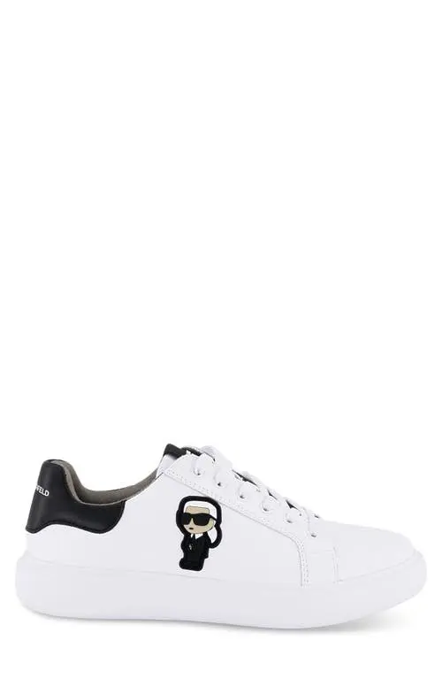 Karl Lagerfeld Paris Karl Lagerfeld Patch Leather Sneakers - White