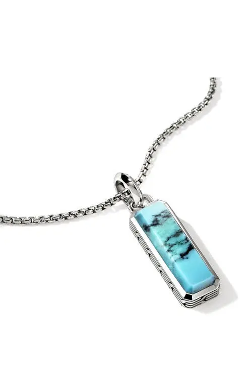 John Hardy Sterling Silver Modern Talismans Pendant - Silver/ Turquoise
