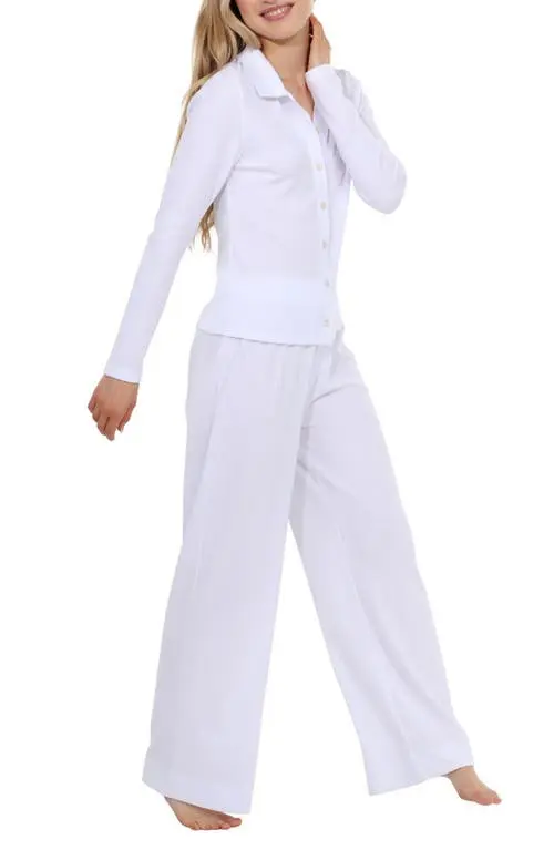 Honeydew Intimates Coffee Club Waffle Knit Pajamas - White