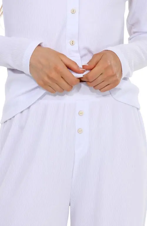 Honeydew Intimates Coffee Club Waffle Knit Pajamas - White