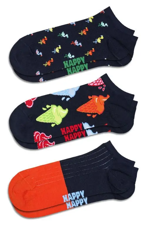 Happy Socks Assorted 3-pack Invisible Socks - Navy