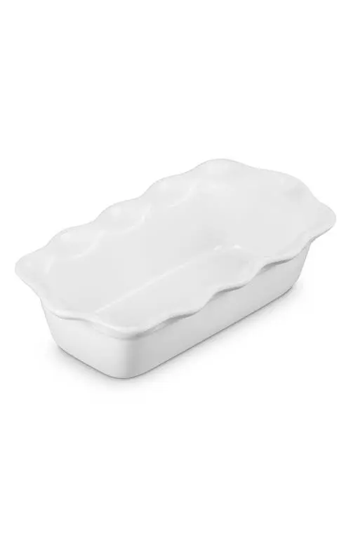 LE CREUSET Heritage Stoneware 9-inch Fluted Loaf Pan - White
