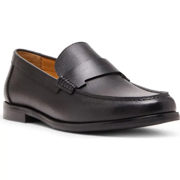 Steve Madden Colver Leather Loafer - Black Embossed