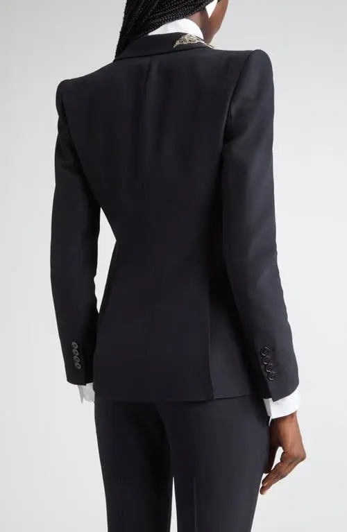 Alexander McQueen Banshee Embroidery Leaf Crepe Blazer