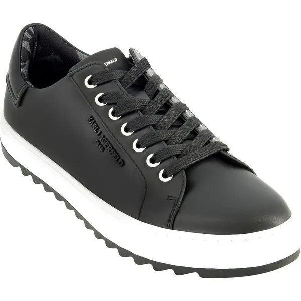 Karl Lagerfeld Paris Karl Lagerfeld Leather Low Top Sneaker - Black