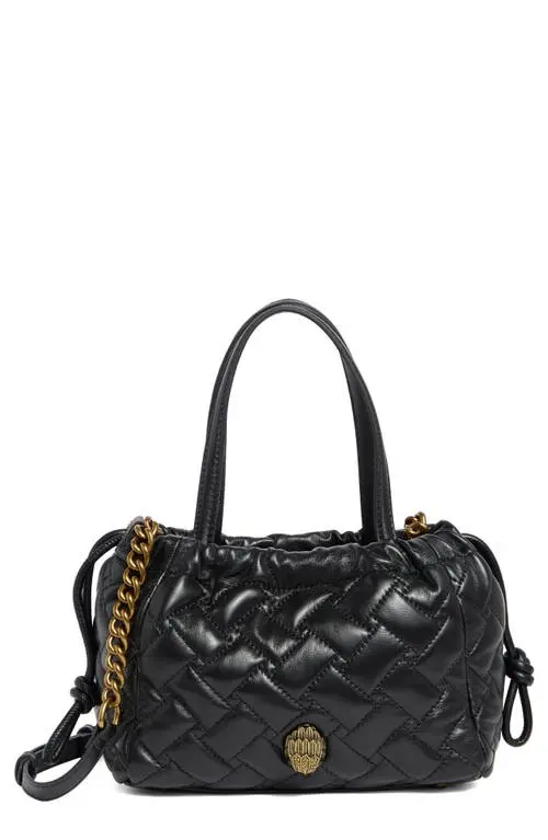 Kurt Geiger Small Kensington Leather Drawstring Tote - Black