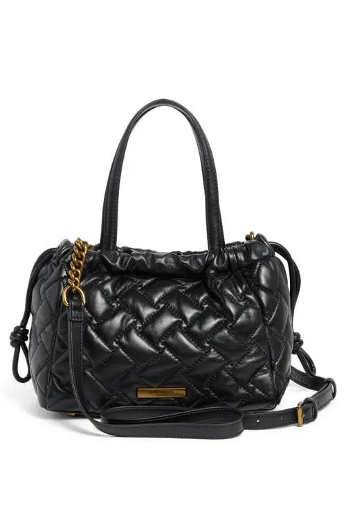 Kurt Geiger Small Kensington Leather Drawstring Tote - Black