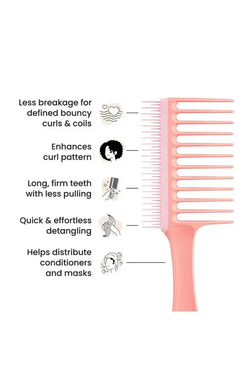 TANGLE TEEZER Wide Tooth Dual Sided Comb - Peach