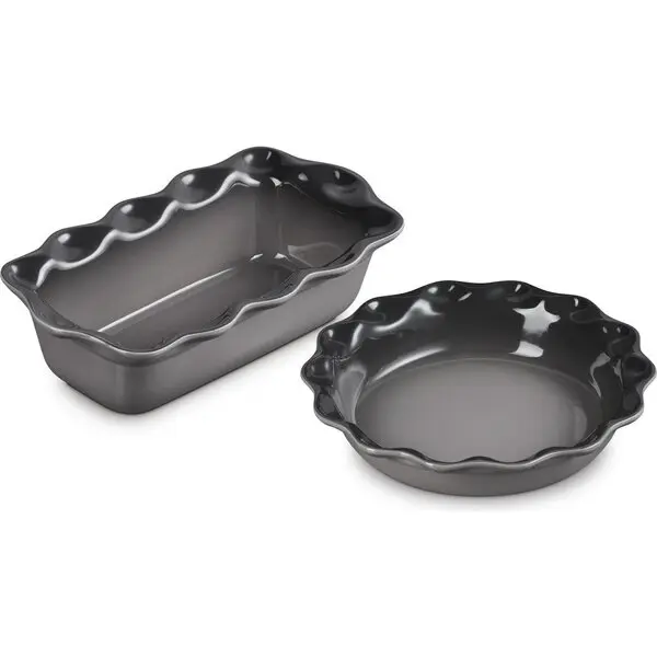 LE CREUSET 2-piece Heritage Stoneware Pie Dish & Loaf Pan Set - Oyster
