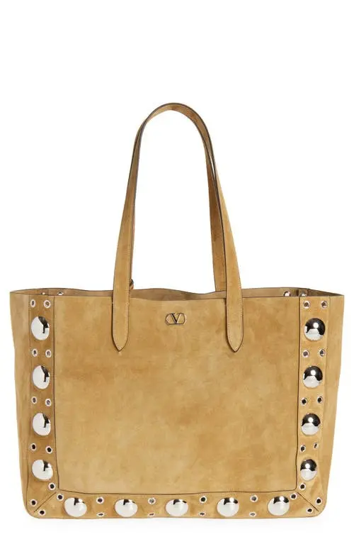 Valentino Garavani Nellcôte Stud Tote - Rdx Havana Beige