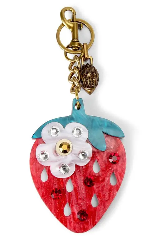 Kurt Geiger Strawberry Bag Charm - Open Red