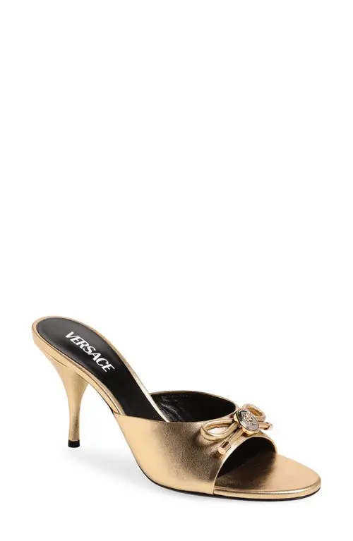 Versace Opera Bow Slide Sandal - Goldersace Gold