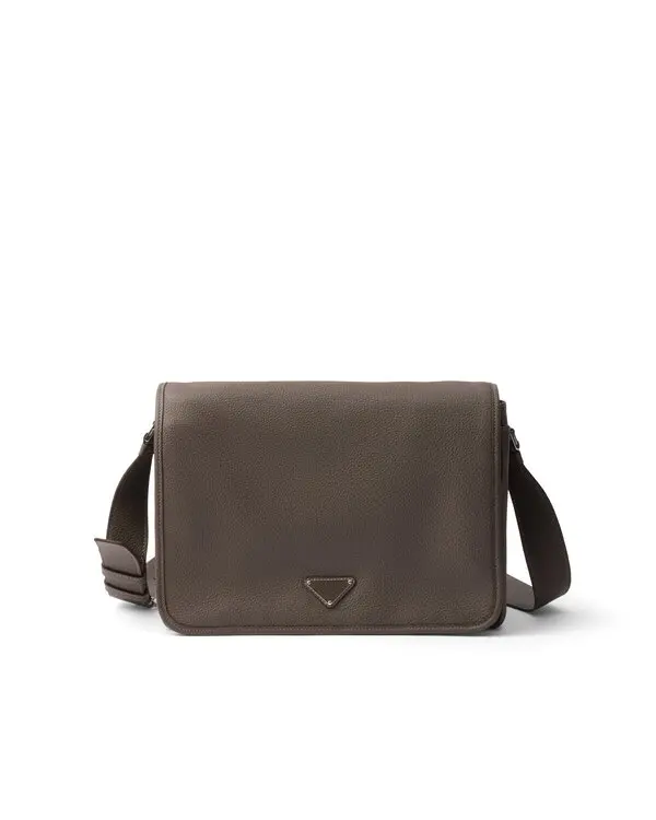 Prada Leather Shoulder Bag - Grey