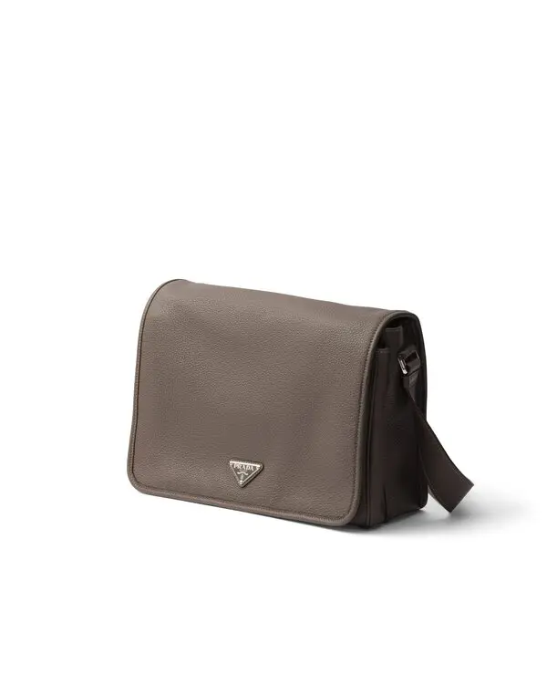 Prada Leather Shoulder Bag - Grey