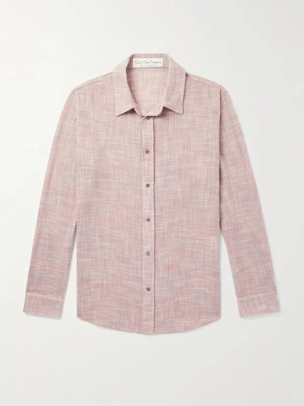 GOD'S TRUE CASHMERE Space-dyed Cashmere And Wool-blend Gauze Shirt - Pink
